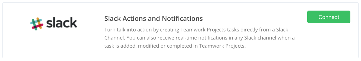Enabling the Slack Integration - Teamwork Projects Support