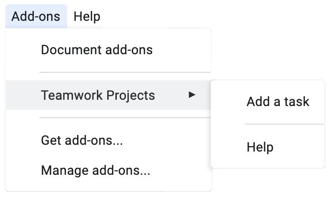 Using the Google Docs Add-On - Teamwork Support
