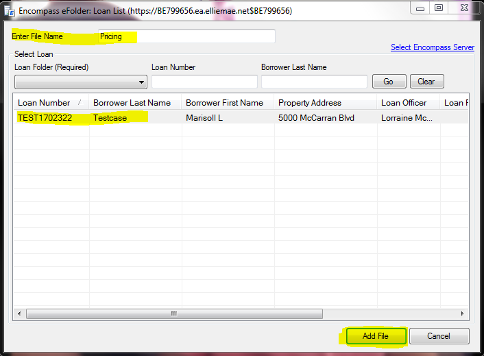 Print Pricing to eFolder - Axia Center - Support